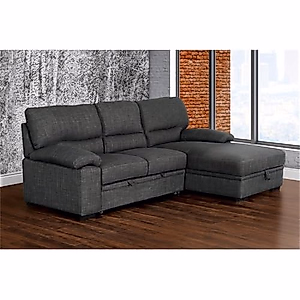 Primo Jordan L-Shaped Sleeper Sectional Sofa with Storage - Versatile 93 in. Pull-Out Sofa Bed with Hidden Storage for Living Rooms