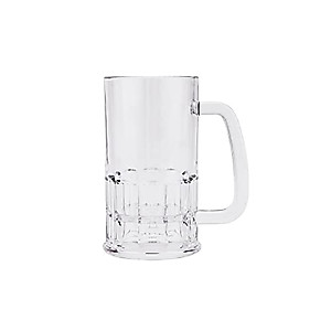 G.E.T. 00085-1-SAN-CL Shatter-Resistant Plastic Beer Mug / Stein, 20 Ounce, BPA Free (Set of 12)