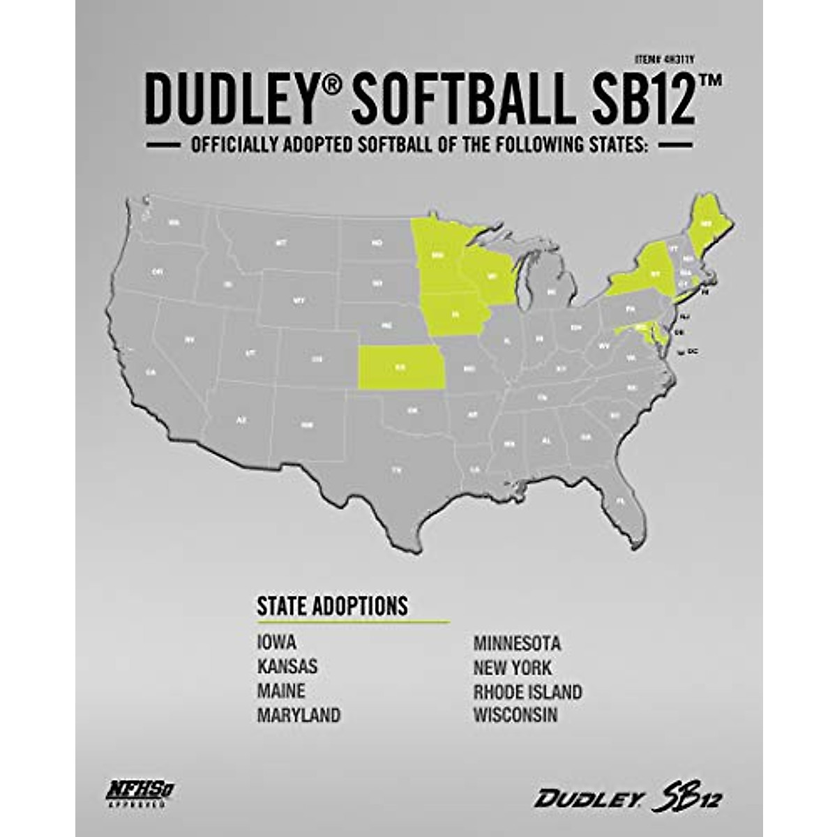 Dudley NFHS SB 12 Fastpitch Softball-12Pack , Yellow