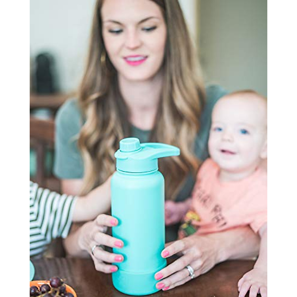 Simple Modern Chug Sports Lid - Fits All Summit and Hydro Flask Wide Mouth Water Bottle Sizes - Leak Proof Handle Cap for 10, 12, 14, 16, 18, 20, 22, 24, 32, 40, 64 & 84 oz Blush