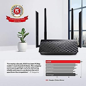 ASUS WiFi Router (RT-AC1200_V2) - Dual Band Wireless Internet Router, Gaming & Streaming, Easy Setup, Parental Control