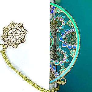 Zllada Metal Caisson Bookmark - Unique Reader Gifts for Book Lover Sisters Friends Teacher Appreciation Gifts for Birthday Bookworm Mother's Day - Metal Brass Hollow Book Markers with Caisson Design