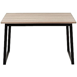 Signature Design by Ashley Waylowe Modern 3-Piece Dining Set, Includes Table and 2 Benches, Black & Beige