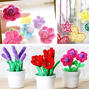 100Pcs Pink Pipe Cleaners，30cmX6mm Pipe Cleaners Craft Chenille Stems for DIY Art Creative Crafts (Pink100)