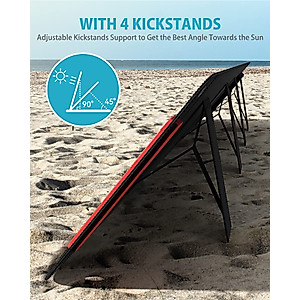 ELECAENTA 200W Portable Solar Panel, Ultra-Light/Only 11lbs, Flexible & Foldable Monocrystalline ETFE Solar Charger with Kickstand, IP54 Waterproof for Outdoors RV Camping Off Grid Adventures