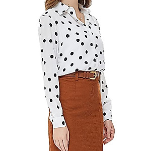 Beninos Women's Casual Blouses Long Sleeve Button Down Shirt (206388, M)