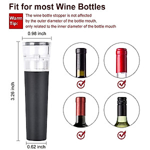 Wine Stoppers, 6 Pack Vacuum Wine Stopper, Reusable Wine Bottle Stoppers with Built-in Vacuum Pump Leakproof Wine Bottle Sealer Silicone Caps, Air Remover Corks Wine Saver for wedding Birthday Party
