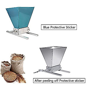 Malt Crusher Adjustable Barley Grinder 2 Roller Grain Mill Stainless Steel Adjustable Barley Grinder with Cleaning Brush and Large Capacity Hopper for Beer Brewing by LUCKEG