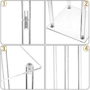 6 Pcs Flower Stand for Wedding Centerpieces for Tables Tall Vase Stand Wedding Flower Stands with Plates for Wedding Party Home Table Decor (7.9 x 7.9 x 31.5 Inch, Acrylic)