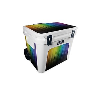 MightySkins Skin Compatible with Yeti Roadie 60 Wheeled Cooler - Rainbow Streaks | Protective, Durable, and Unique Vinyl Decal wrap Cover | Easy to Apply, Remove, and Change Styles | Made in The USA