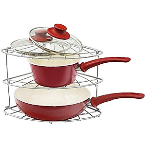 Simple Houseware 3-Tier Counter Corner Shelf Organizer, Silver