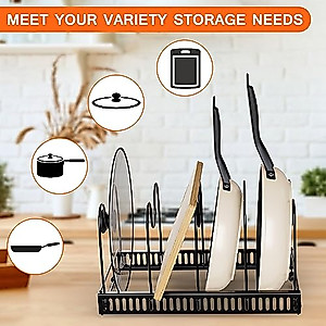 Mallnos Compact Pan Rack Organizer - Space-Saving Solution for Singles - Holds 4 Pans - Premium Iron Construction