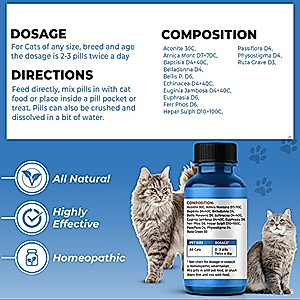 Eye Care and Vision Support for Cats - Holistic Kitten Eye Infection Treatment Helps with Conjunctivitis, Swelling, Discharge and More - 450 ct. Easy to Use Pills Relieve the Cat Eye Drops Struggle