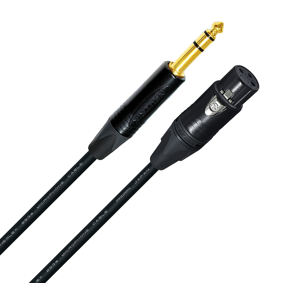 5 Foot - Quad Balanced Patch Cable CUSTOM MADE By WORLDS BEST CABLES – using Mogami 2534 wire and Neutrik NC3FXX-B Female XLR & NP3X-B TRS Stereo Phone Plug.