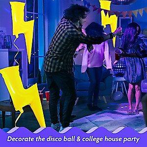 8 Pieces 36 Inch Yellow Lightning Bolt Balloons Large Flash Foil Party Balloons Foil Balloons for Birthday Party, Wedding, Baby Shower Decorations