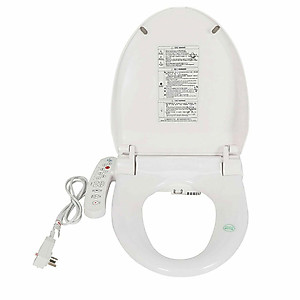 RustyVioum Electric Smart Toilet Seat, 1300W Auto Deodorization Elongated Heated Toilet Seat, Smart Bidet Toilet Seat Cleaning Bidet Cover 2 Nozzle & Air Dryer & Heated, White