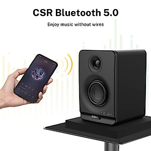 Donner Studio Monitors 3" Near Field Studio Monitors with CSR 5.0 Bluetooth, for Music Production, Live Streaming and Podcasting, 2-Pack Including Monitor Isolation Pads-New Version(Dyna3 Black)
