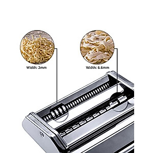 MZTOGR Pasta Maker Machine, Set of 6 Piece 150mm Steel Noodle Maker Machine with 9 Adjustable Thickness Settings, Includes Ravioli Maker Attachment, Pasta Drying Rack (MZ-150PR)