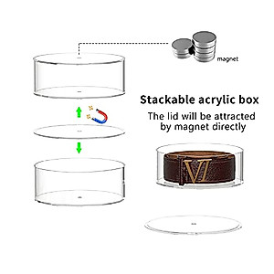 Carmanon 5 Layers Belt Organizer for Closet, Acrylic Belt Storage Organizer Clear Belt Holder, Men Belt Case and Display for Belt Watch Jewelry Bracelets Ring Cosmetic