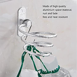 HOLPPO Spiral Hair Dryer Holder,Wall Mount Bathroom Hair Dryer Rack,Countertop Hair Dryer Stand,for Most of Hair Dryers