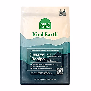 Open Farm Kind Earth Insect Based Dry Dog Kibble, Natural Source of Complete Protein, Nutrient-Dense, Highly Digestible, Hypoallergenic, Lower Carbon Footprint (3.5 Pound Pack of 1)