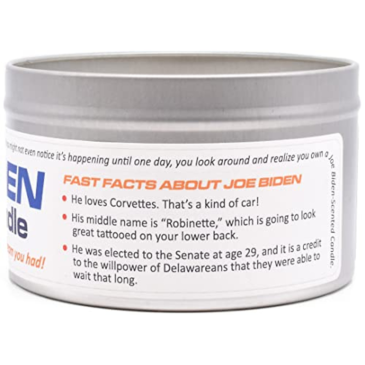 JD and Kate Industries Joe Biden Scented Candle | Hand-Poured in 16 oz tin | Orange Sports Drink Scent