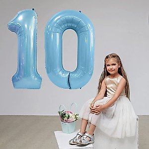 ESHILP 40 Inch Number Balloon Foil Balloon Number 36 Jumbo Giant Balloon Number 36 Balloon for 36th Birthday Party Decoration Wedding Anniversary Graduation Celebration, Blue 36 Number Balloon