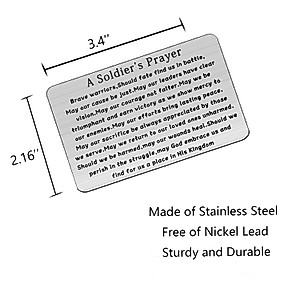 WSNANG Soldier Gifts Metal Wallet Insert Card Soldier’s Prayer Military Deployment Gifts for Army Navy Soldier Gift (Soldier’s Prayer Insert Card)