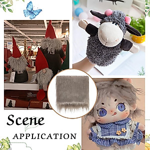 FINGERINSPIRE Faux Fur Fabric 21.7x21.7 Inch Rectangle Shaggy Plush Fluffy Fuzzy Fur Patch Gray Precut Faux Fur Square Fabric Sewing Fur Cuts for Fursuit Cosplay Costume Dwarf Craft Supply Decoration