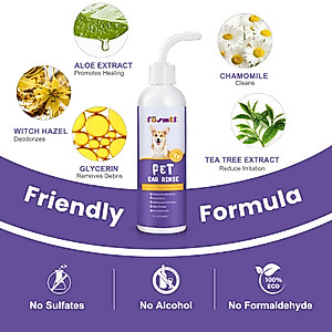 OUYOFI Ear Cleaner for Dogs & Cats, Pet Ear Cleaning Solution to Help Reduce Ear Dirt Buildup and Relieve Ear Odor,Gentle Ear Cleaning Solution,4 Fl oz