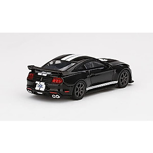 Truescale Miniatures Model Car Compatible with Ford Mustang Shelby GT500 Shadow Black Limited Edition 1/64 Diecast Model Car MGT00334