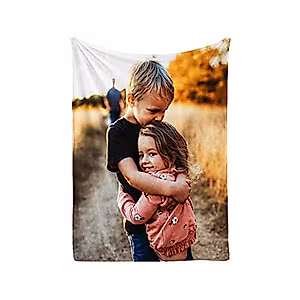 Dailyextreme Custom Blankets with Photos Collage, Picture Throw Blanket Personalized, Customized Photo Gifts for Kids/Adults/Family, Souvenir, Blanket with Picture Upload,1 Photo Collage,48x32in