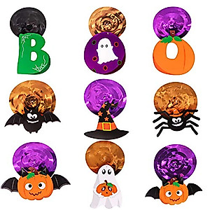 Ivenf Halloween Decorations Hanging Swirls 30ct, Cute Pumpkin Ghost Spider Bat Boo Party Decor, Ofiice Home Indoor Halloween Party Supplies Gifts