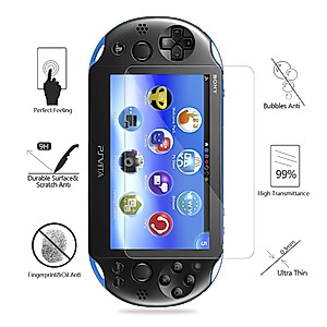 (Pack of 2) Screen Protector for PS Vita 2000, Akwox Premium HD Clear 9H Tempered Glass Screen Protective Film for Sony PlayStation Vita PSV 2000-Max Clarity and Touch Accuracy Film