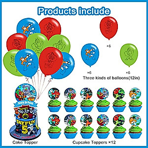 Goo Jit Zu Heroes Birthday Party Decorations, Goo Jit Zu Heroes TV Show Party Supplies with Happy Birthday Banner, Cake Topper, Cupcake Toppers, Balloons for Boys Girls Birthday Party Favors