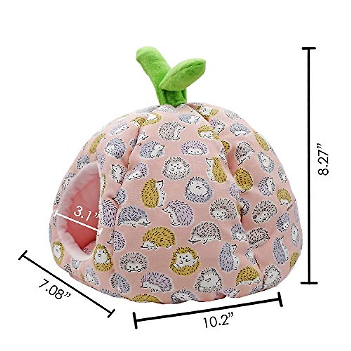 Handmade Sleeping Bag Pouch Hideout Cave Habitat for Hedgehog Guinea Pig Hamster Ferret Squirrel Small Animal Bed Nest House Cage Portable Big Cushion (Pink)