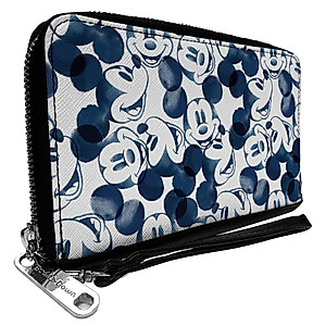 Buckle-Down Disney Mickey Mouse Designer Wristlet Women Wallet, Aesthetic Zipper Clutch, Disney Gift for Women
