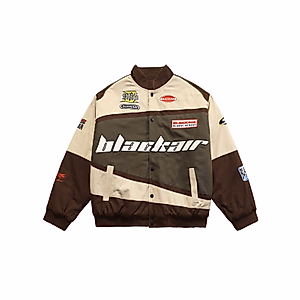 Aelfric Eden Blackair Men's Varsity Jackets Womens Bomber Jackets Vintage Motorcycle Racer Jacket