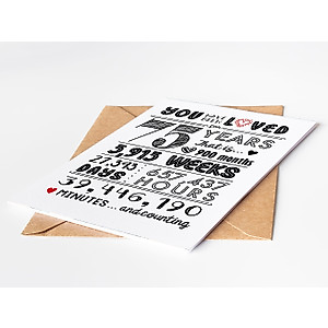 Katie Doodle 75th Birthday Card - Super Cute 75th Birthday Gifts for Women, 75th Birthday Gifts for Men, 75th Birthday Decorations Women, 75th Birthday Decorations for Men - Includes Card & Envelope