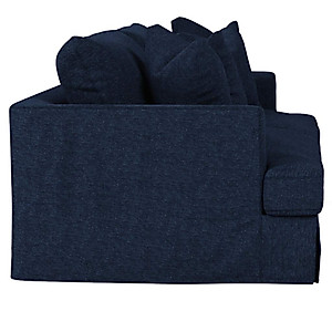 Sunset Trading Newport Slipcovered Sofas, Large 94" Wide Stationary, Performance Fabric Navy Blue (SY-130000-391049)