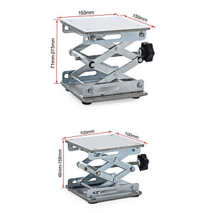 RXZIXYL Adjustable Lifting Stand Display Table Woodworking Lifter Jack for RC Crawler Car TRX4 SCX10 Wraith RR10 Arrma Kraton Losi LMT (100x100mm)