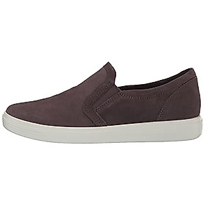 ECCO Women's Soft Classic Slip On Sneaker, Shale Nubuck, 8-8.5