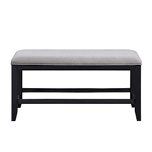 Steve Silver Company Yves Rubbed Charcoal Wood Counter Height Storage 6-Piece Dining Set