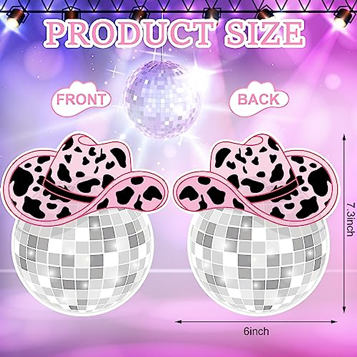 Yeaqee 35 Pcs Cowgirl Party Centerpiece Sticks Table Toppers Western Centerpieces for Tables Disco Cowgirl Western Party Decor for Birthday Party Supplies Disco Bachelorette