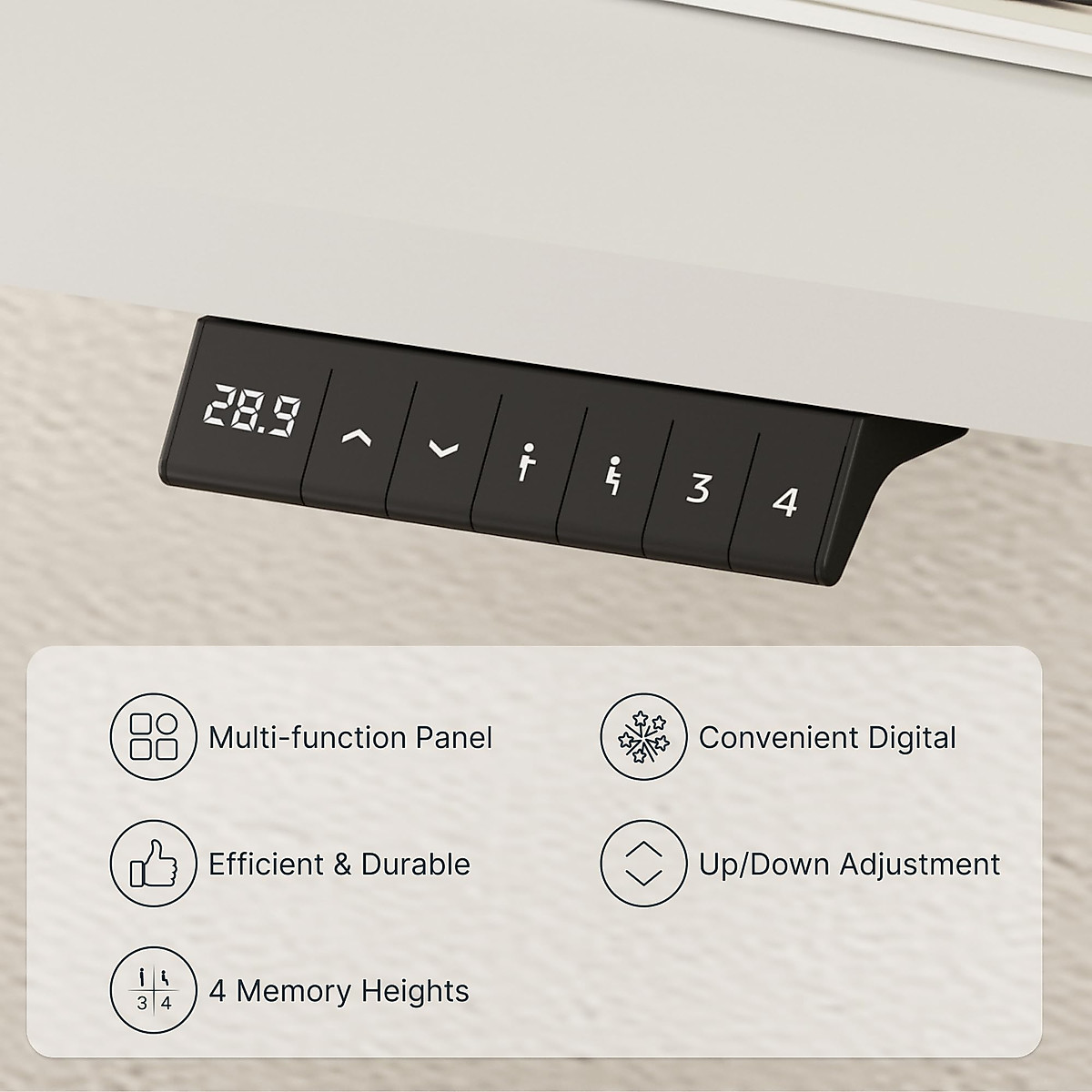 FLEXISPOT White Standing Desk 48 x 24 Inches Whole-Piece Desk Board Electric Stand Up Desk Height Adjustable Desk for Home Office(White Frame + 48" White Top)