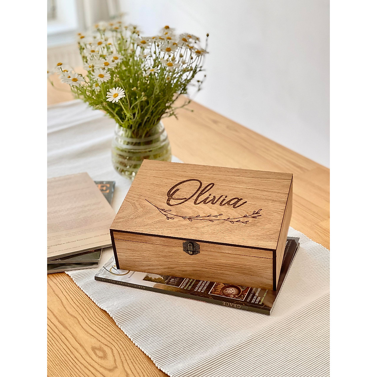 Personalized wooden name box for memories, keepsake - Christmas gift, present for Him, Boyfriend, Boy, Guy, Groomsmen, Friend for Birthday