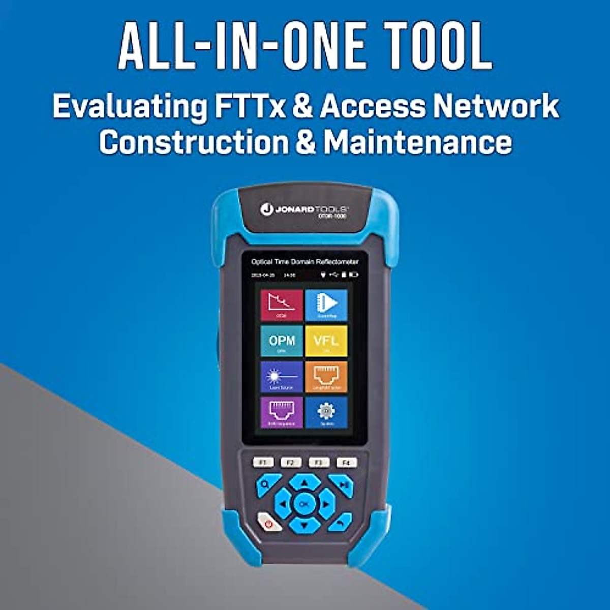 JONARD TOOLS OTDR-1000 Multi-Function OTDR with OTDR, Event Map, Power Meter, Light Source, VFL, Network Cable Tester, and More, Black