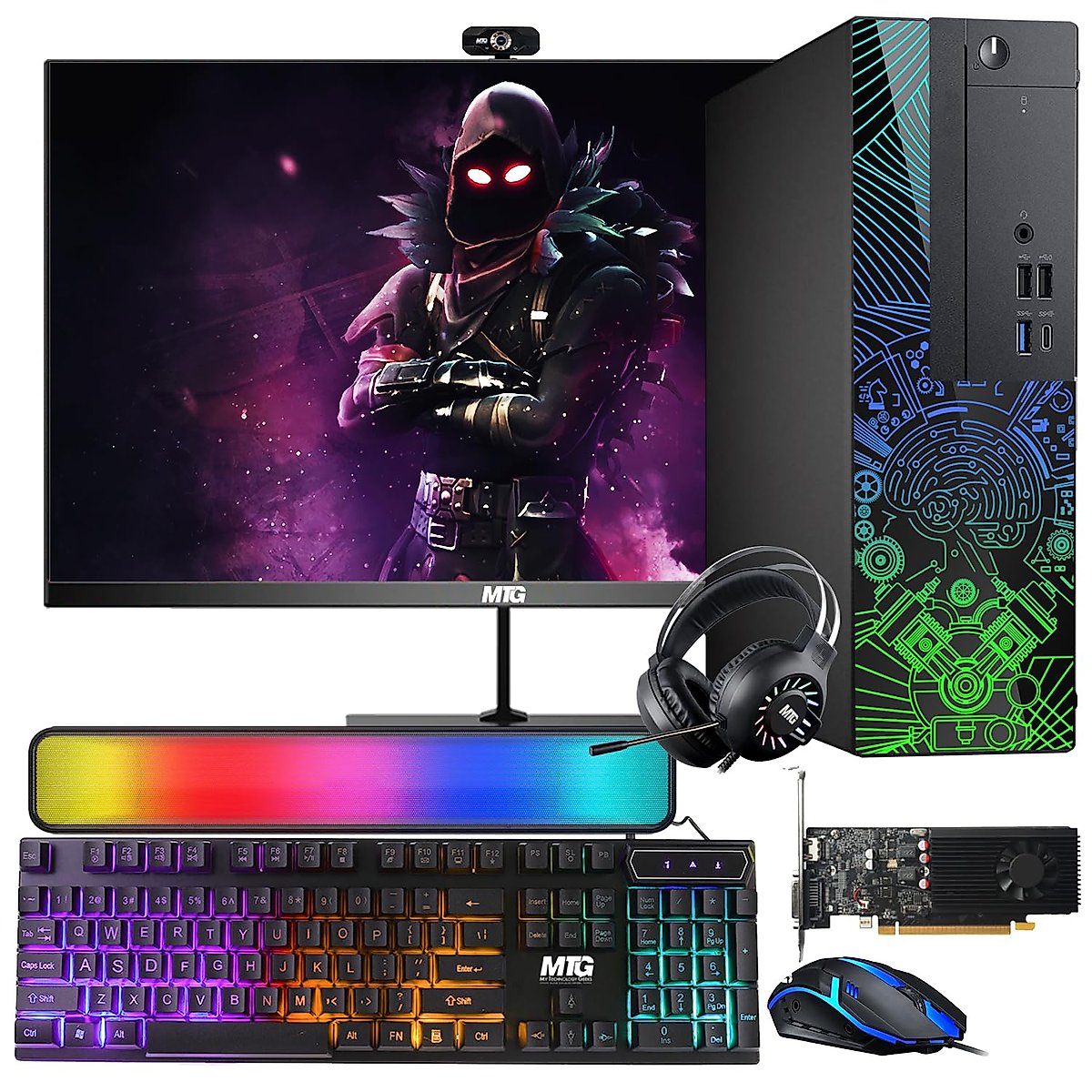 Lumos 8 Gaming Desktop PC, Intel Core i5 8th Gen, 16GB RAM, 2TB HDD, GT 1030 2GB DDR5 Graphics Card, 22 Inch 75hz Monitor, PCI-E Bluetooth | Wi-Fi, RGB Kit, Win 11 Home (Renewed)