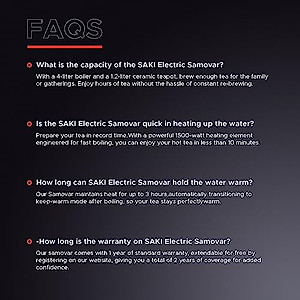 SAKI Chaiovar Electric Samovar - 4L Stainless Steel Electric Tea Maker, Temperature Display, Large Ceramic Teapot, Boil Dry & Auto Shut Off, Best for Persian, Russian, and Turkish Tea - Space Grey