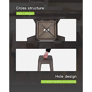 FDW Set of 4 Metal Bar Stools 24 Inches Counter Barstools Indoor/Outdoor Stackable Modern Metal Bar Stools Kitchen Counter Stools Chairs (Gun)